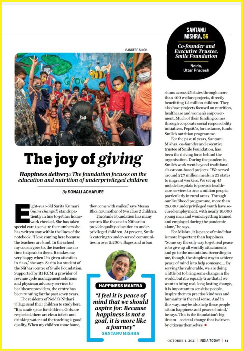 The Joy of Giving - Smile Foundation