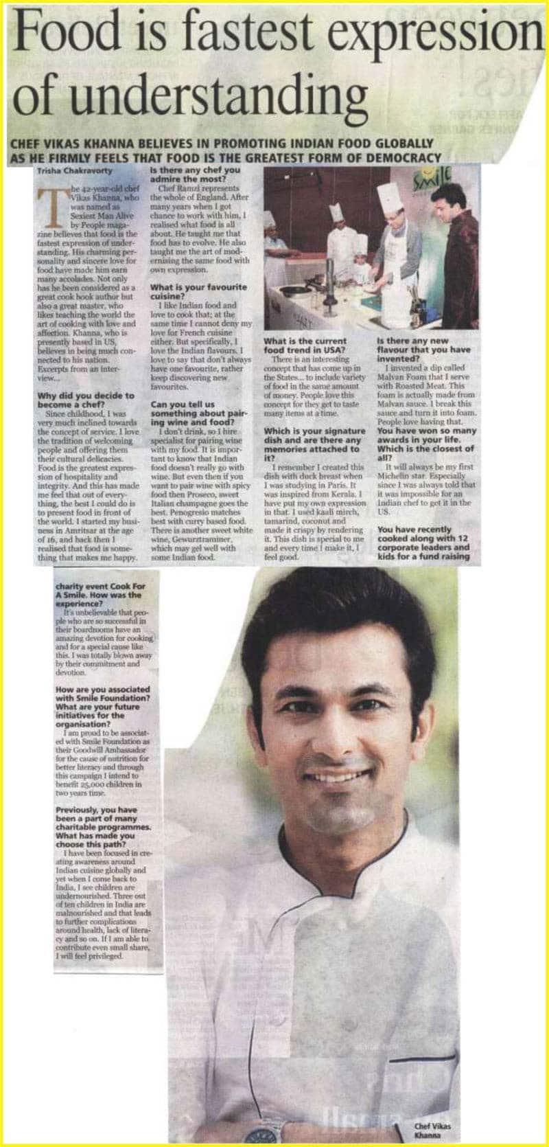 Food is fastest expression - Smile Foundation