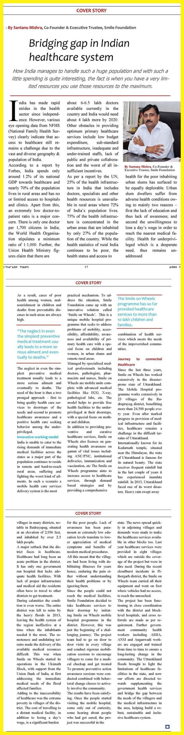 Bridging Gap in Indian Healthcare System - Smile Foundation