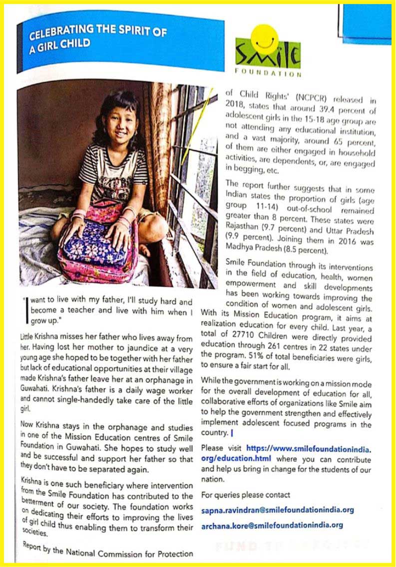 Celebrating the spirit of the girl child - Smile Foundation