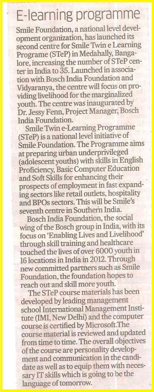E-learning programme - Smile Foundation