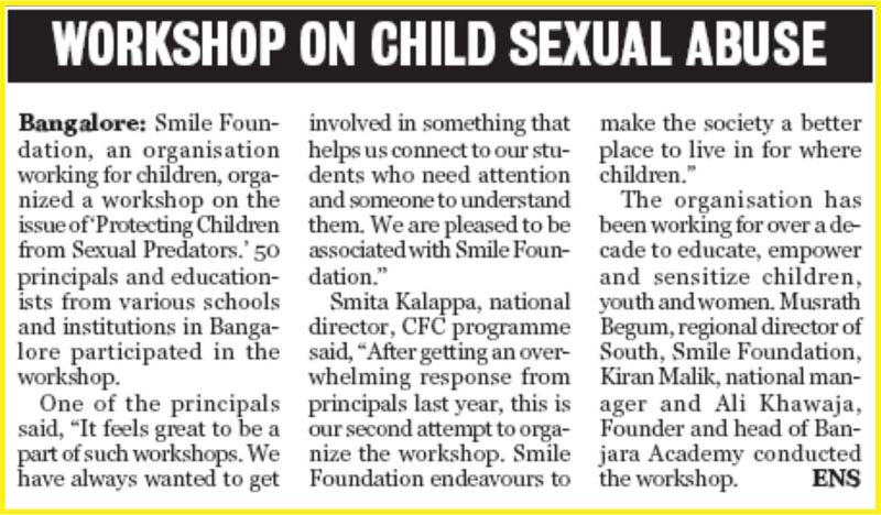 Workshop on Child Sexual Abuse - Smile Foundation